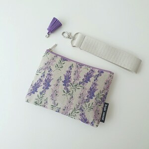 Lavender Linen Makeup Zipper Pouch Handmade Cosmetic Bag - Etsy