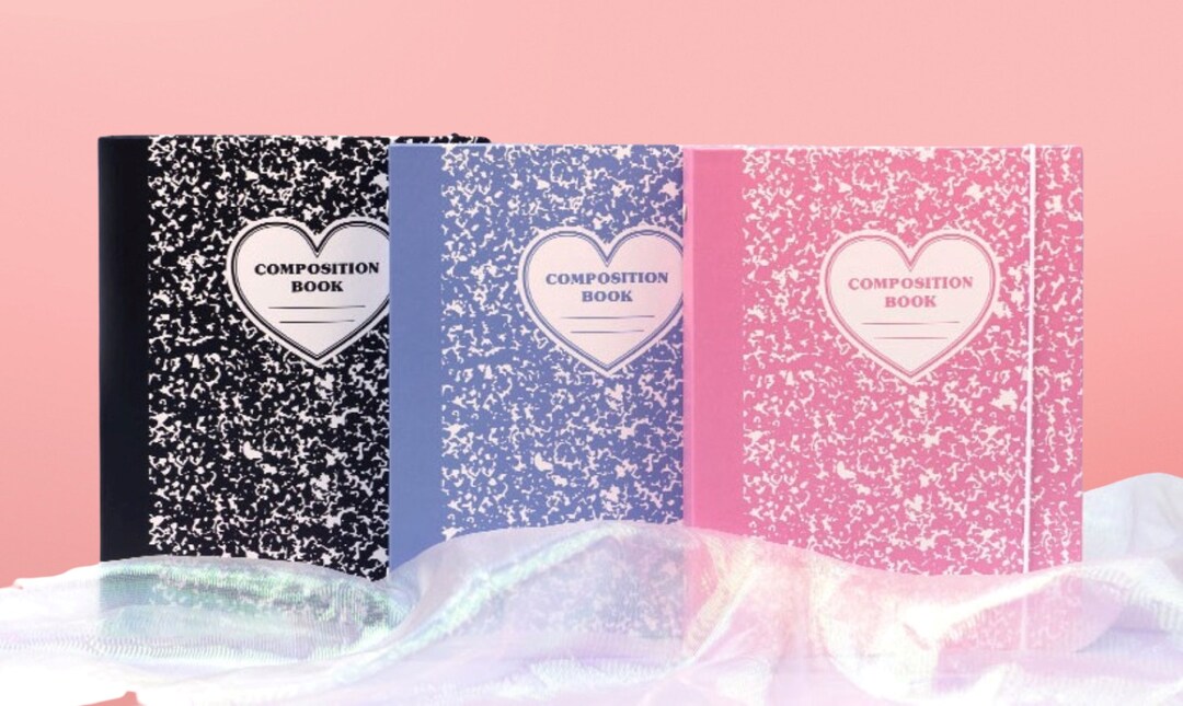 A5 19R Composition Hard Cover Binder Premium 6 Ring Binder Clear Cover ...