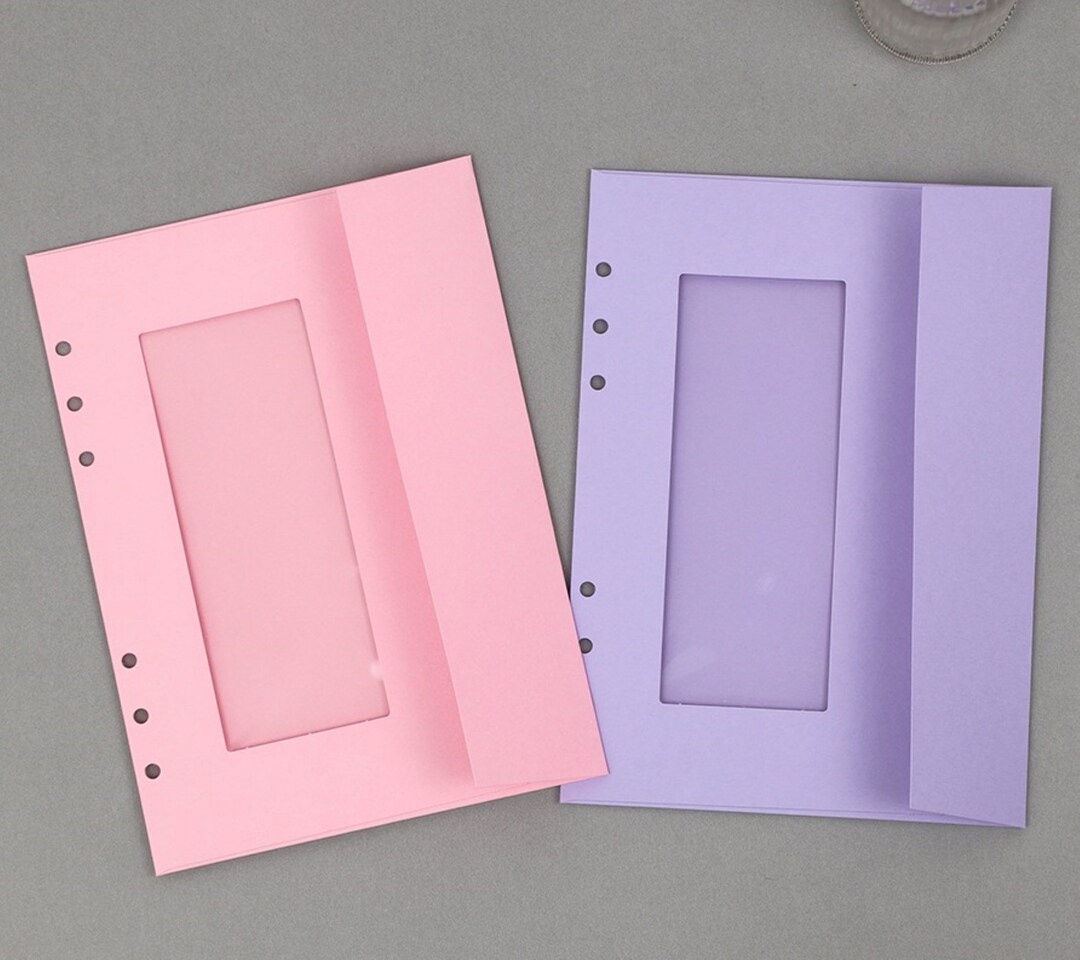 A5 Planner Window Envelope 6 Ring Pocket Refill Comfort Sticker Storage ...