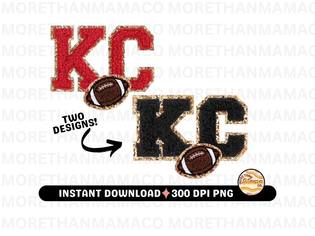 Png TWO Kansas City FAUX Chenille Patch Designs KCMO Vegas Bound Chiefs ...