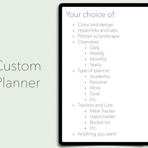 Custom Planner - Etsy