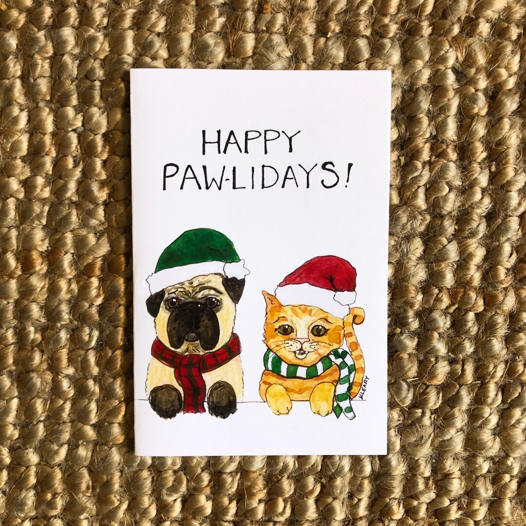 Holiday Cardhappy Pawlidays - Etsy