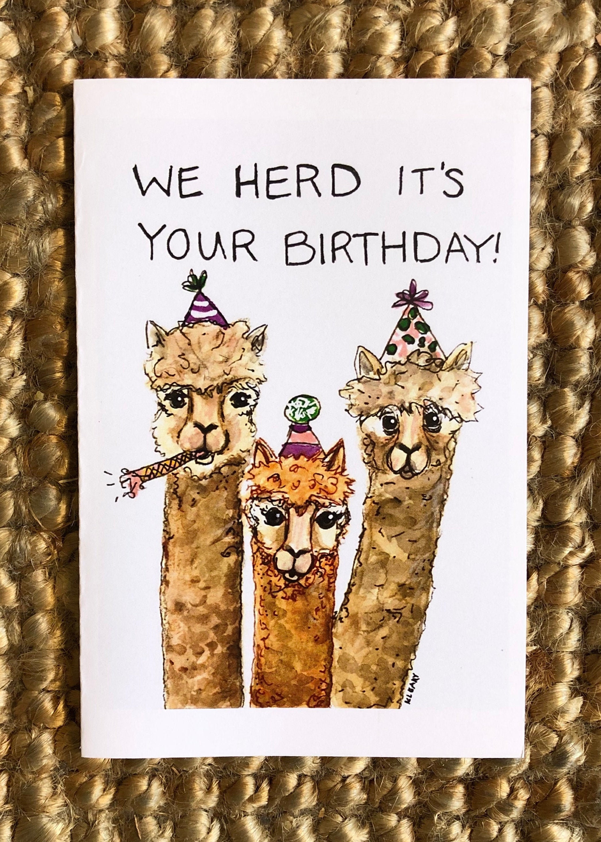 Greeting Card we Herd It's Your Birthday - Etsy