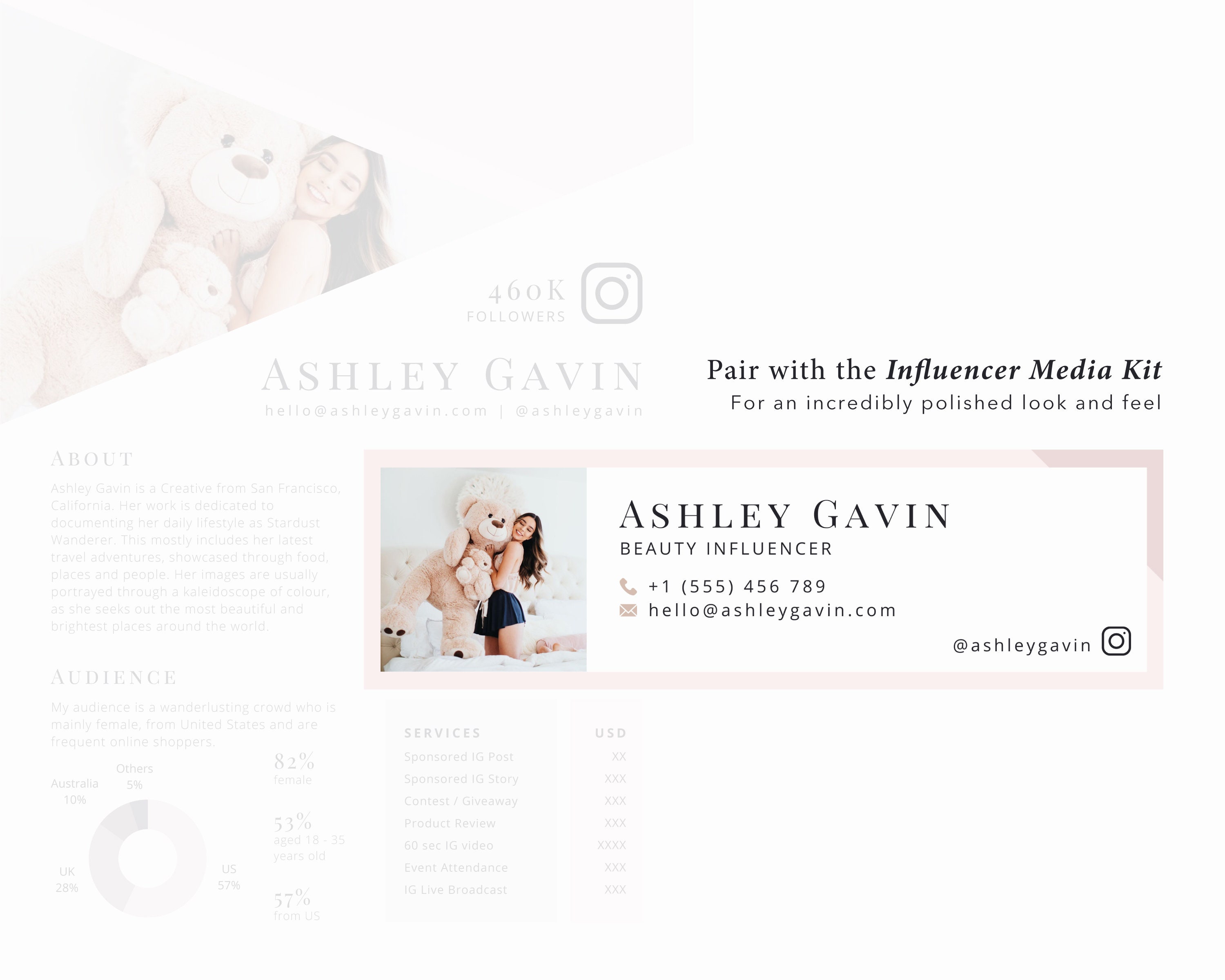 Instagram Influencer Email Signature Template Editable in - Etsy