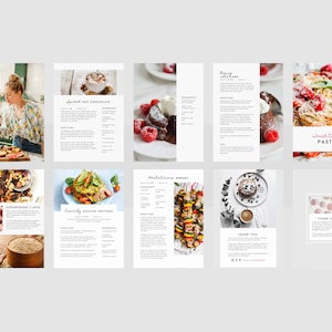 Minimalist Cookbook Template, Editable in Canva, Recipe Ebook Template ...