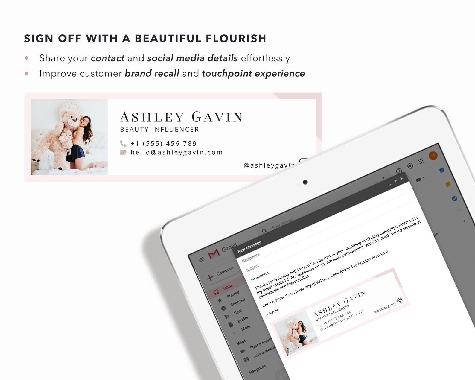 Instagram Influencer Email Signature Template Editable in - Etsy