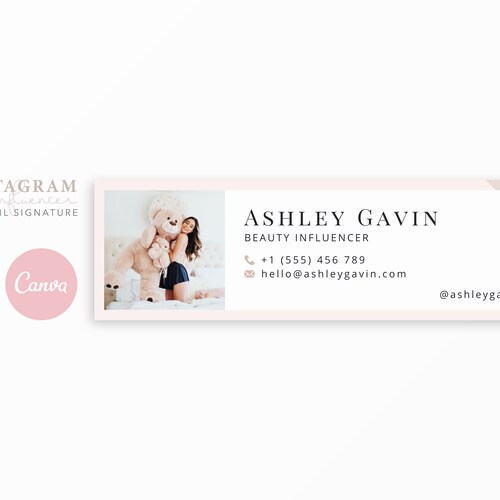 Instagram Influencer Email Signature Template Editable in - Etsy