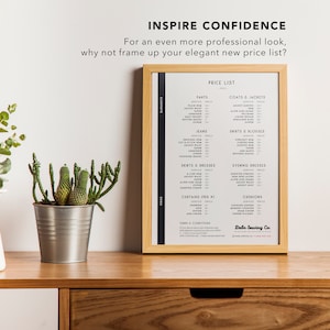 Seamstress A4 Price List & Flyer Template, Canva, Dressmaker, Sewing ...