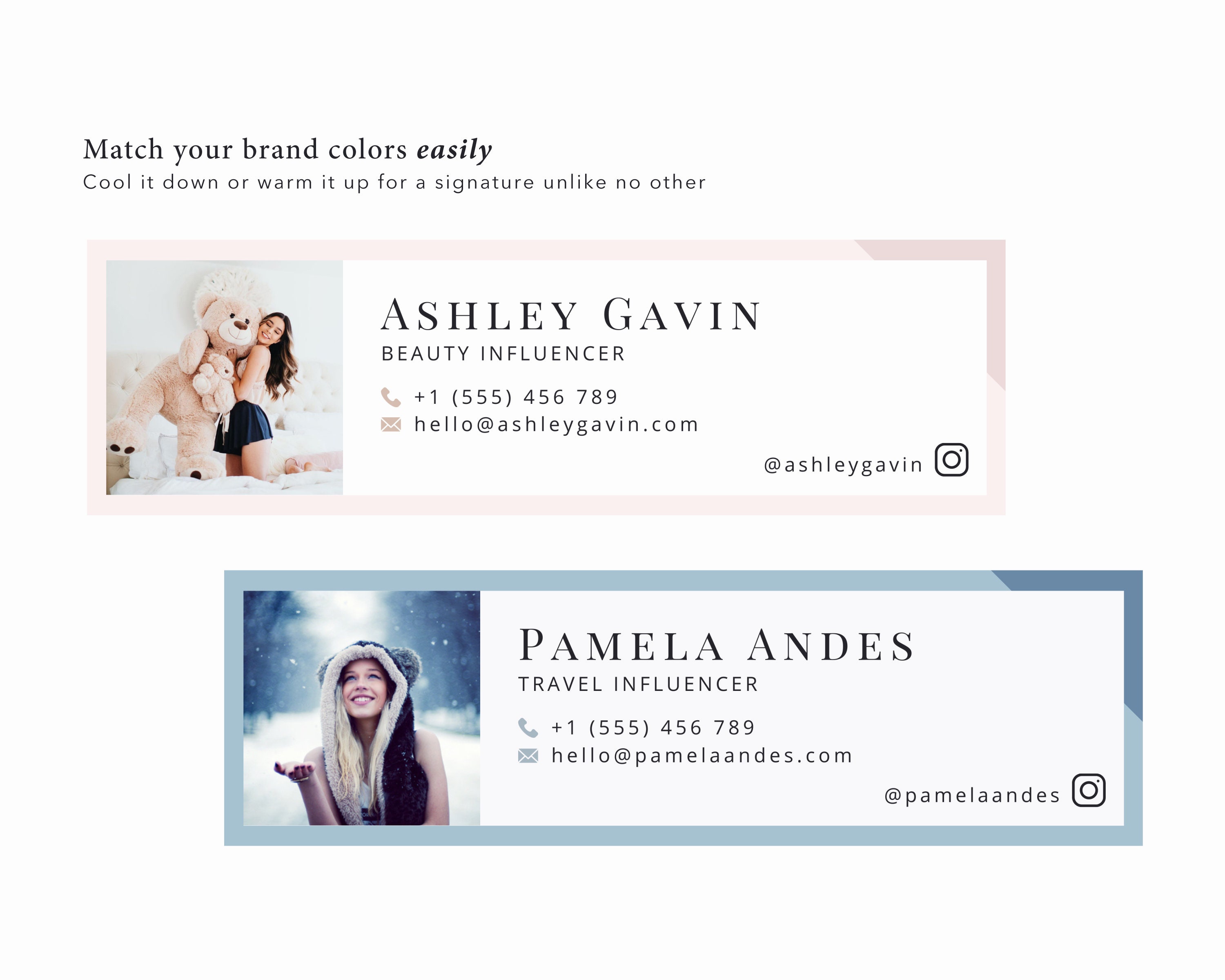 Instagram Influencer Email Signature Template Editable in - Etsy