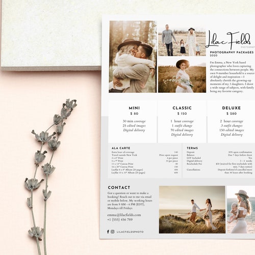 Pricing Guide Template for Photographers Photography Pricing - Etsy