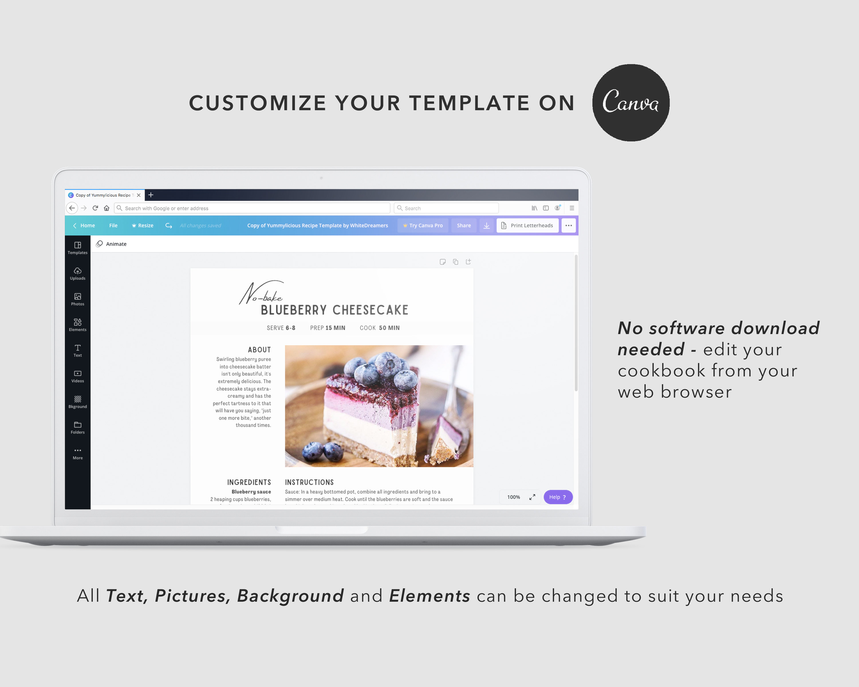 Yummylicious Recipe Template, Editable in Canva, Recipe Binder Template ...