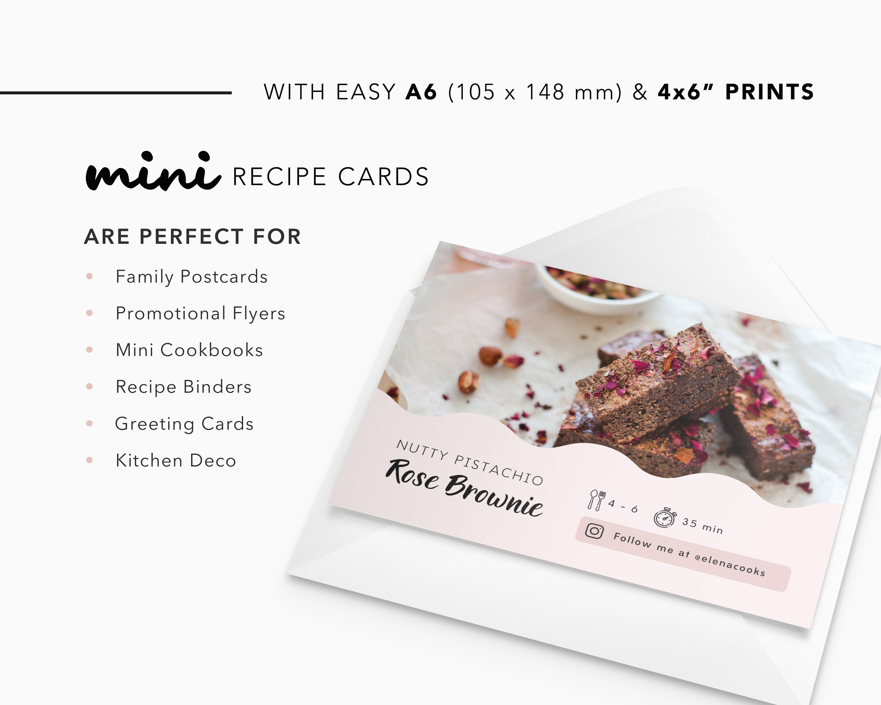 30 Mini Recipe Cards Template, Canva, Recipe Ebook Template, Recipe ...