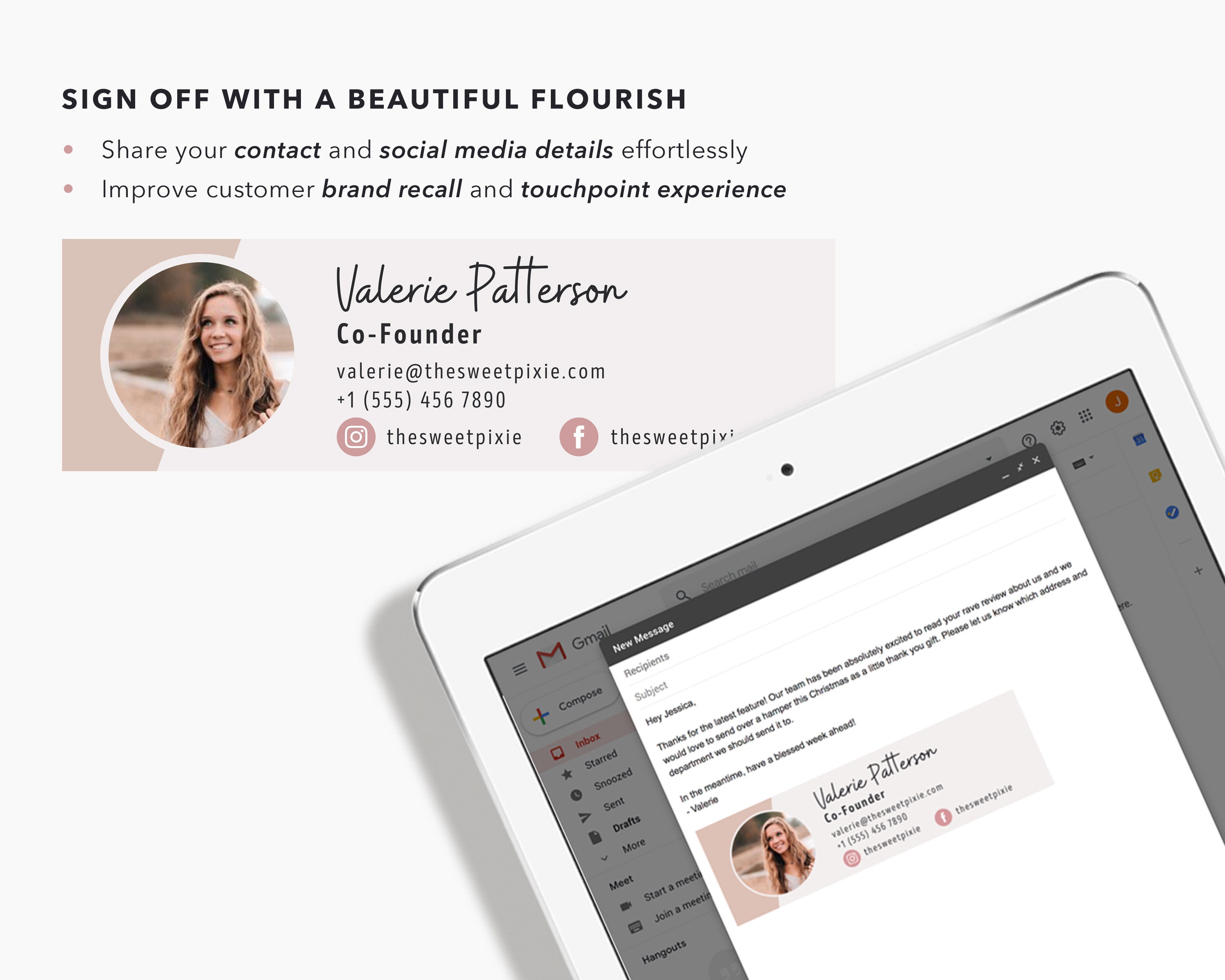 Modern Creative Email Signature Template, Editable in Canva, Business ...