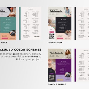 Seamstress A4 Price List & Flyer Template, Canva, Dressmaker, Sewing ...