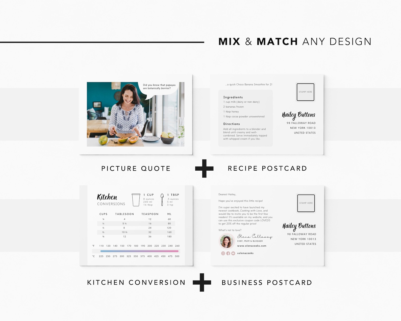 30 Mini Recipe Cards Template, Canva, Recipe Ebook Template, Recipe ...