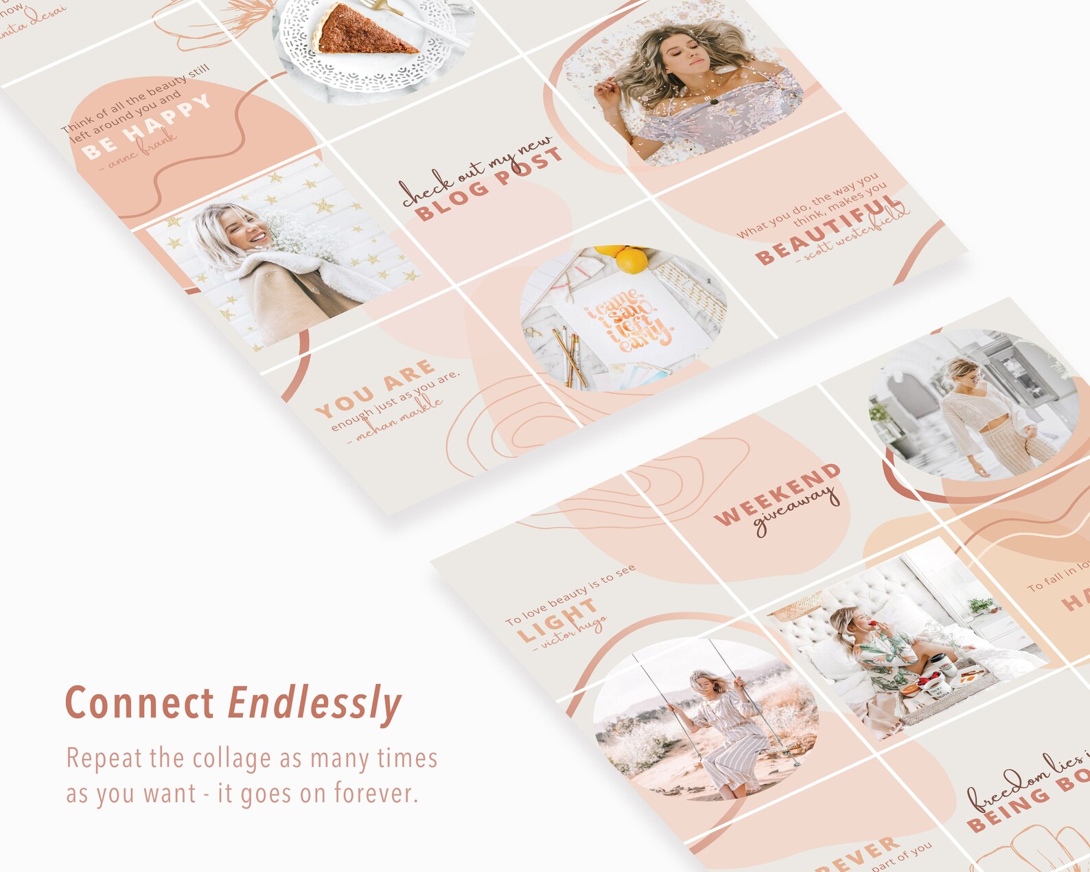 Desert Flower 18 Instagram Puzzle Feed Post Templates, Editable in ...
