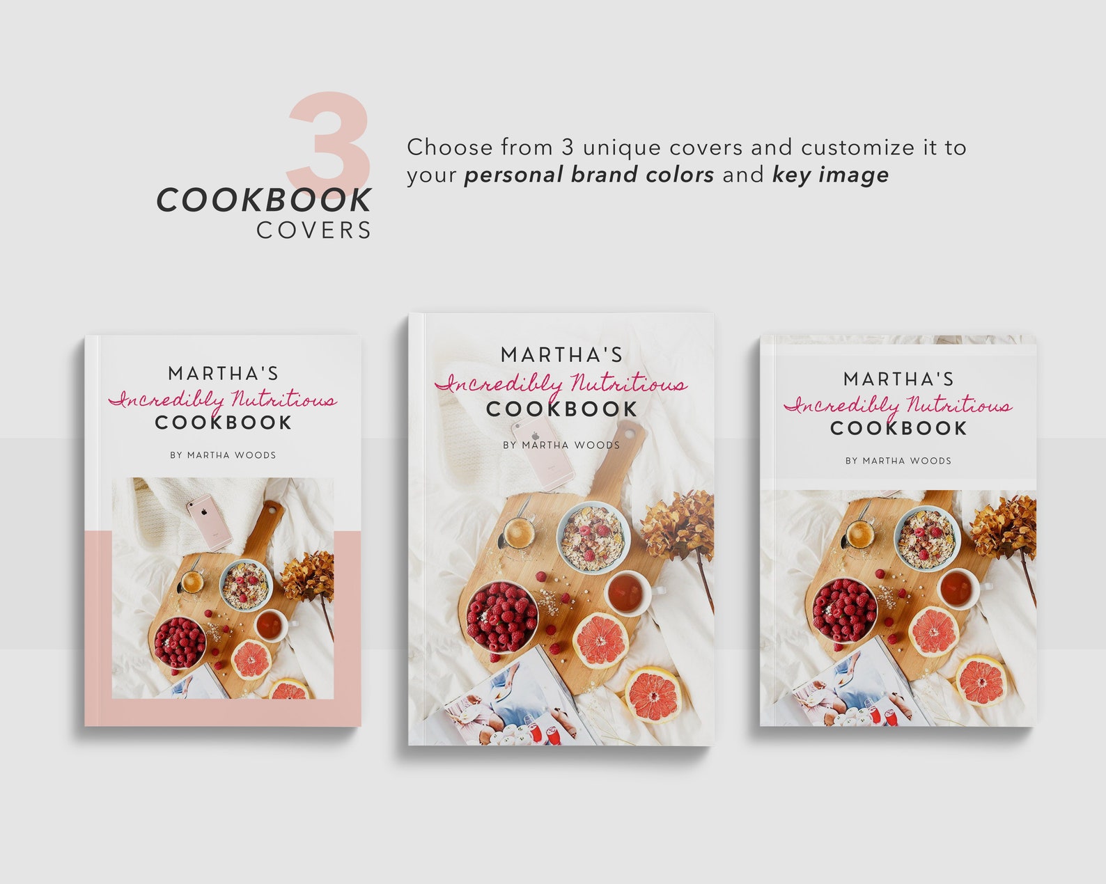 Minimalist Cookbook Template, Editable in Canva, Recipe Ebook Template ...
