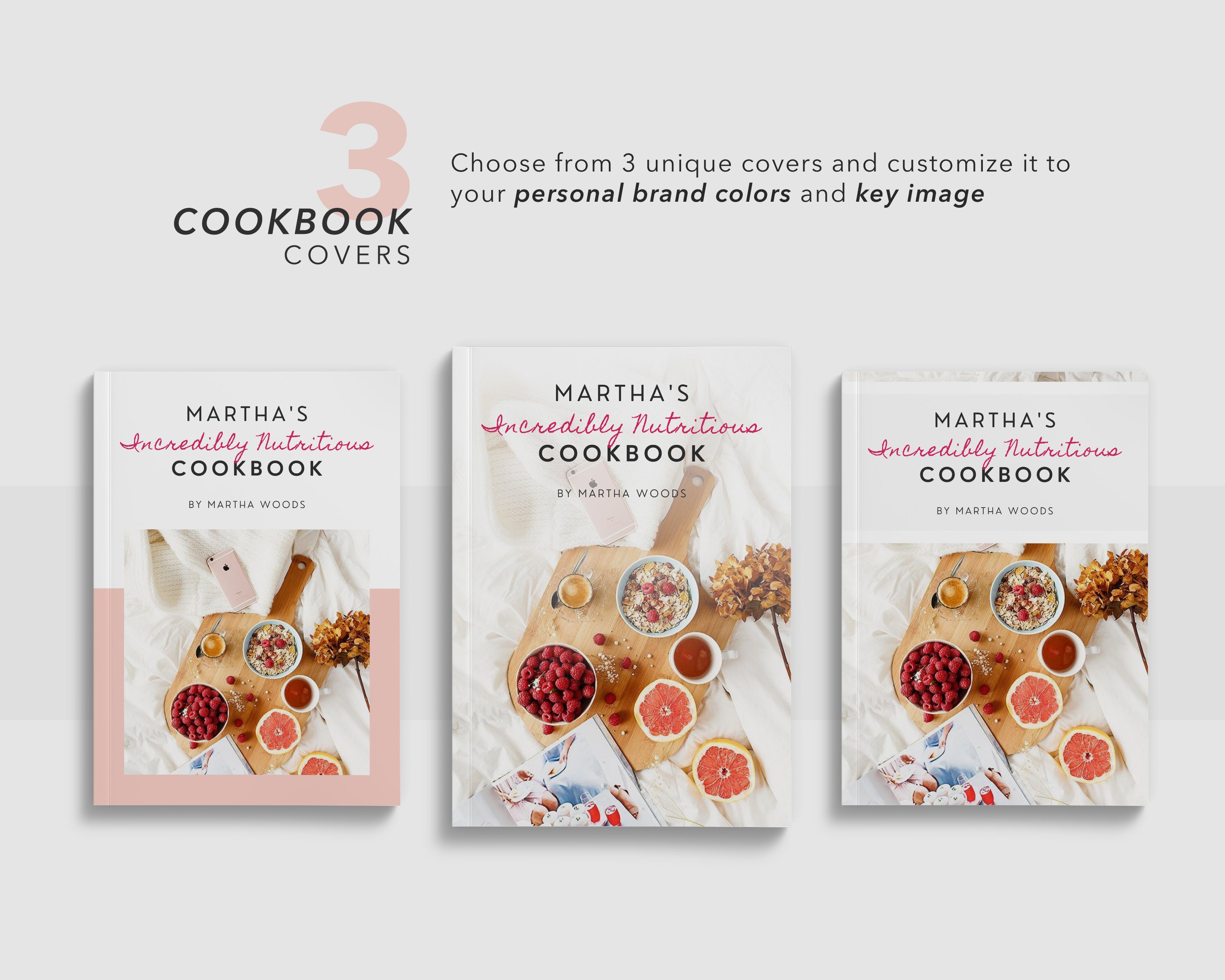 Minimalist Cookbook Template, Editable in Canva, Recipe Ebook Template ...