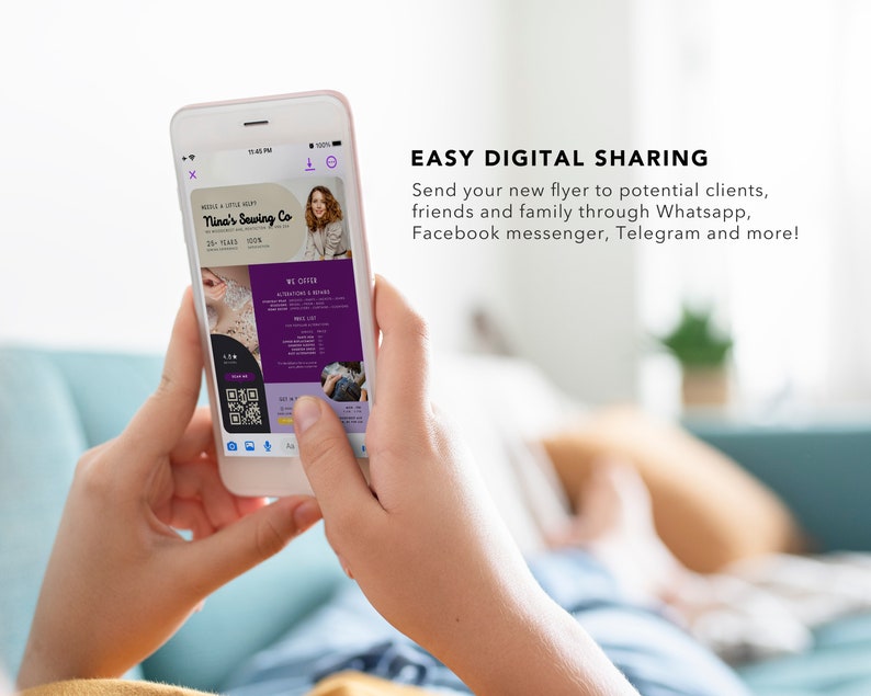 Seamstress A4 Price List & Flyer Template, Canva, Dressmaker, Sewing ...