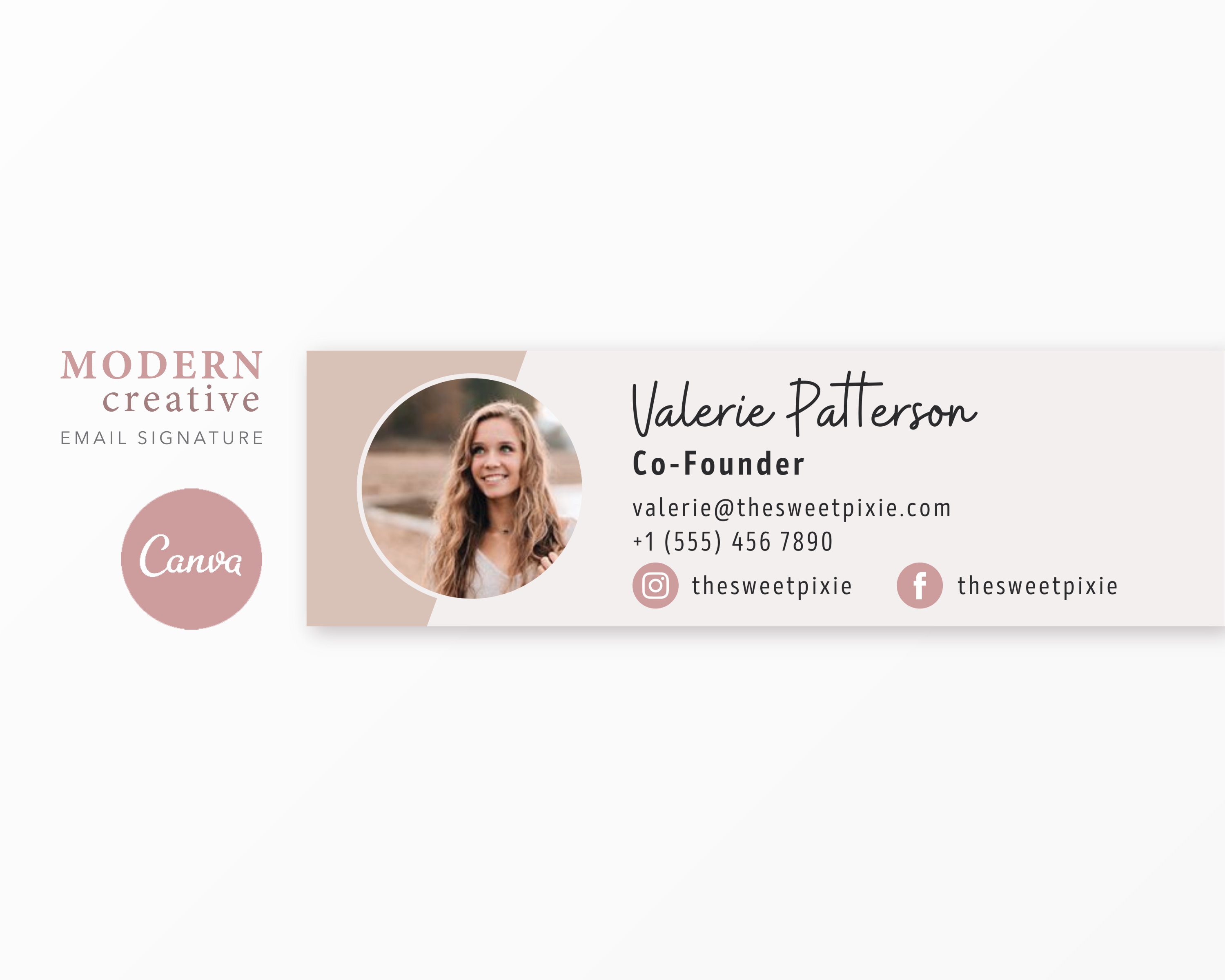 Modern Creative Email Signature Template, Editable in Canva, Business ...