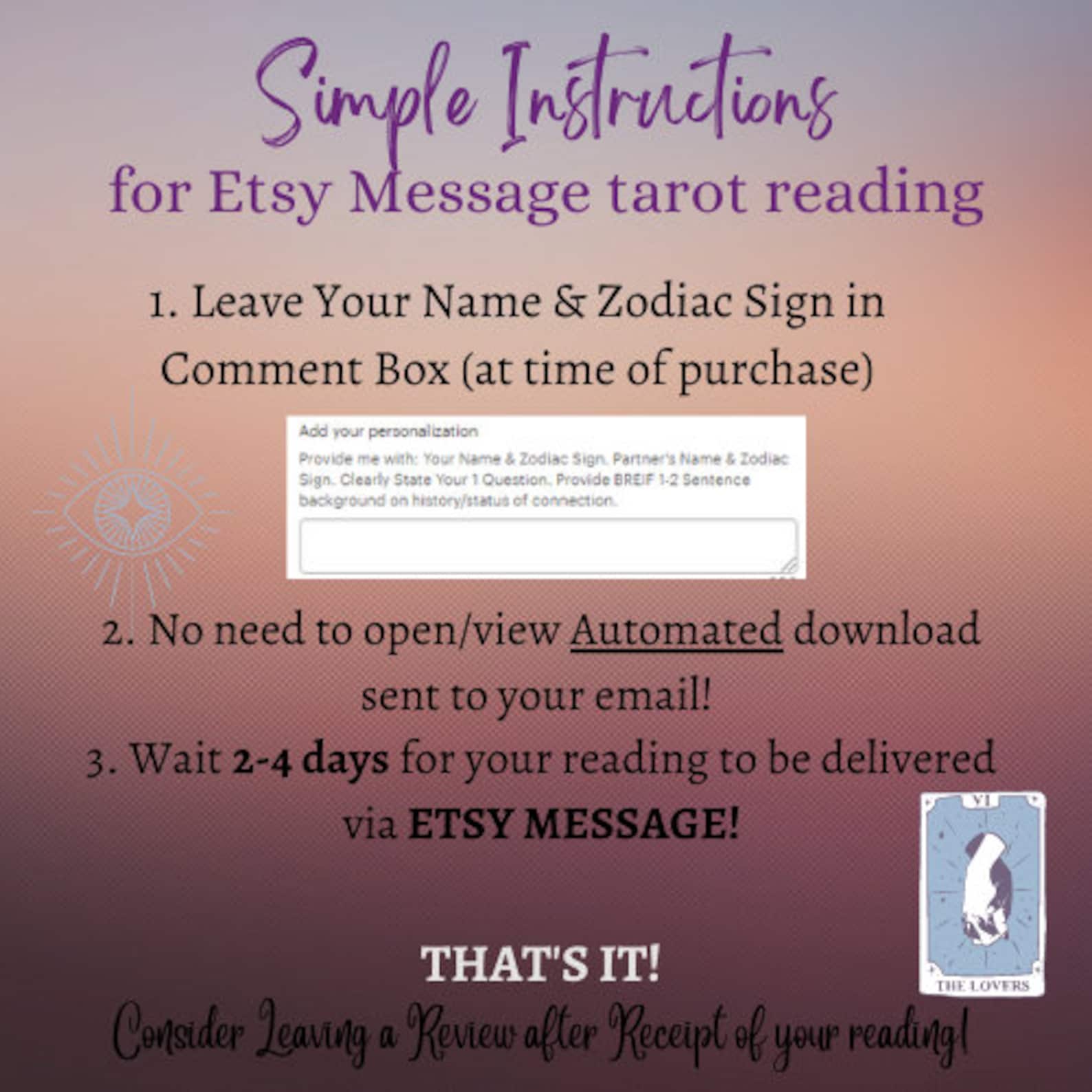 Tarot Message Reading - Love, Romance, Career, Business! (sent via Etsy ...