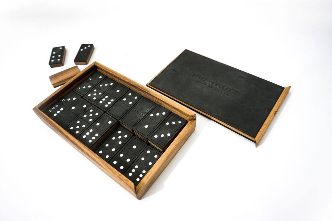 Premium Dominos Set Handmade Dominoes Set From Leather and - Etsy