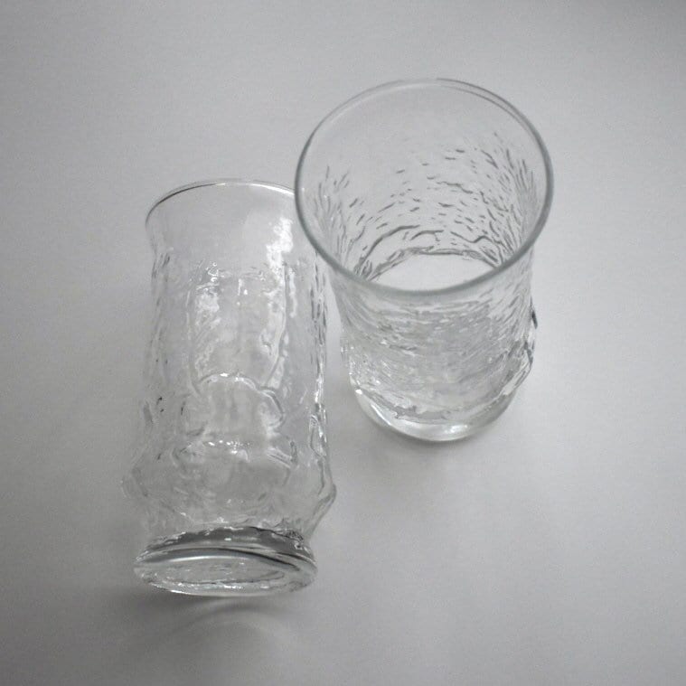 Libbey Clear Crinkle Daisy Drinking Glasses Set of 2 | Etsy