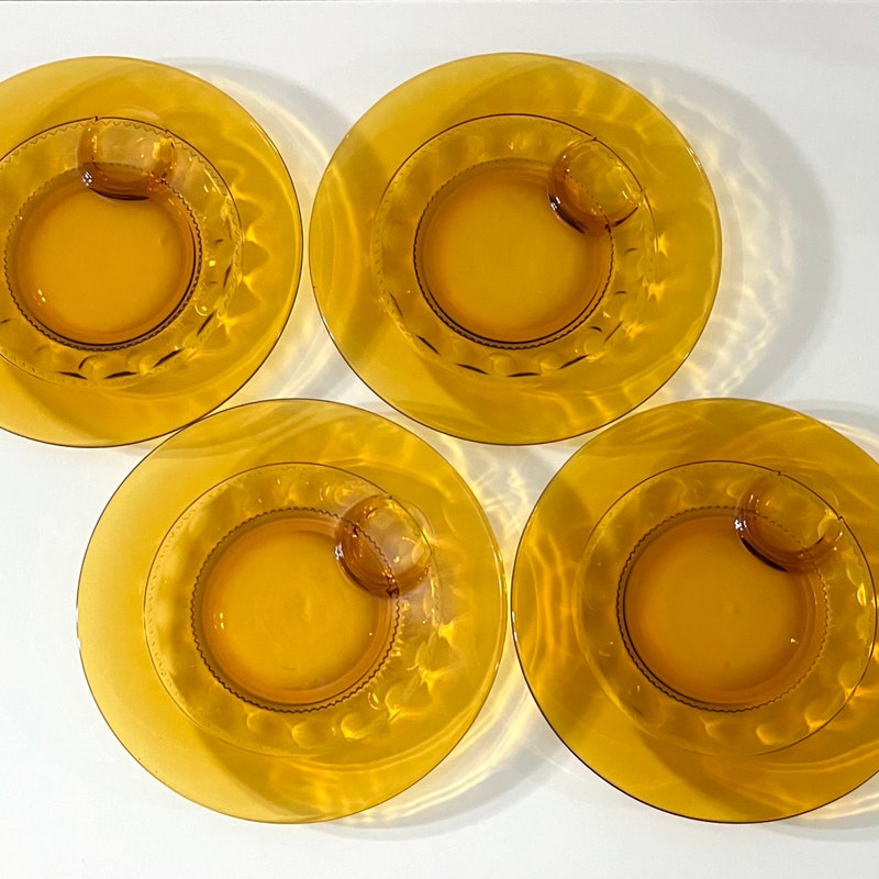 Amber Glass Plates - Etsy