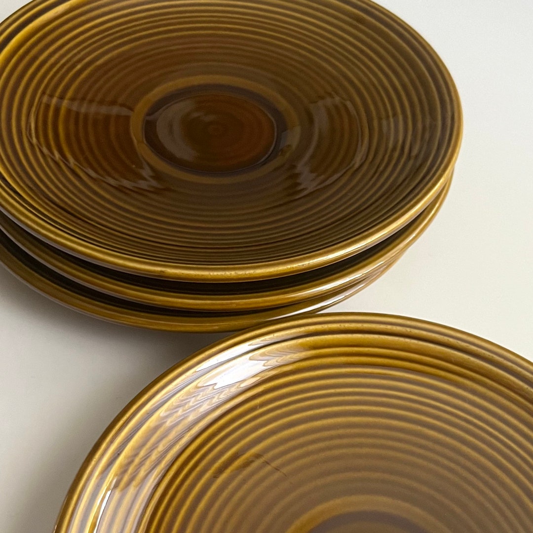 Mustard Yellow Lined Small Plates - Set of 4 - Etsy