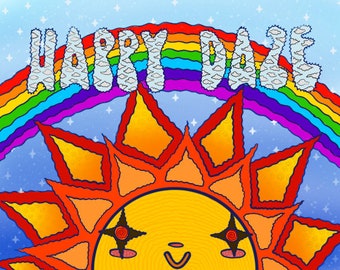 Happy Sun Poster - Etsy