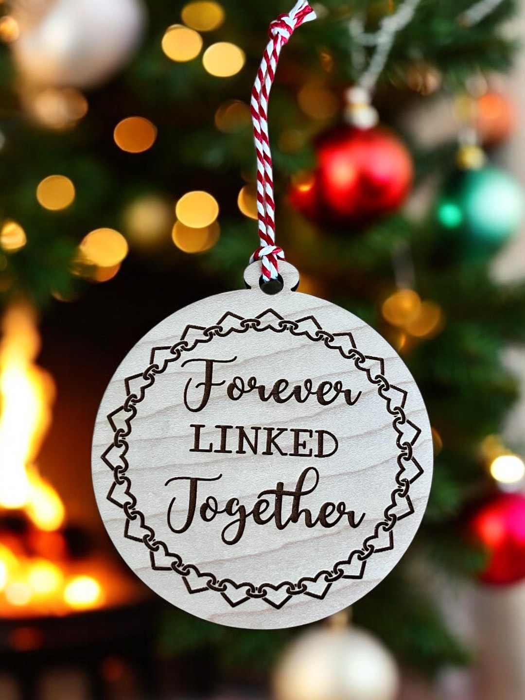 Hearts Linked Together Christmas Ornament, Holiday Decor, Gift for ...