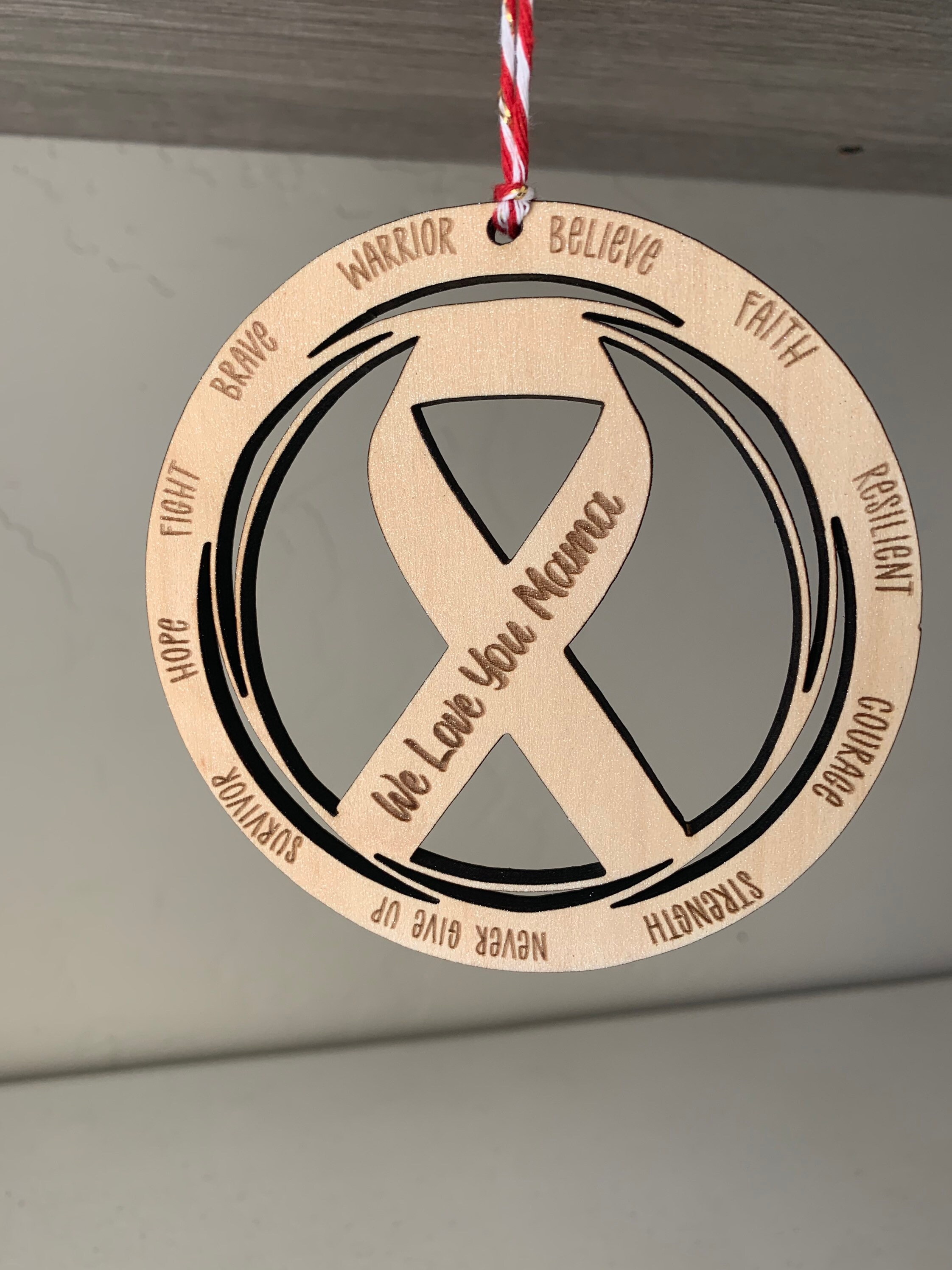 Personalized Cancer Ribbon Christmas Ornament Custom Cancer | Etsy