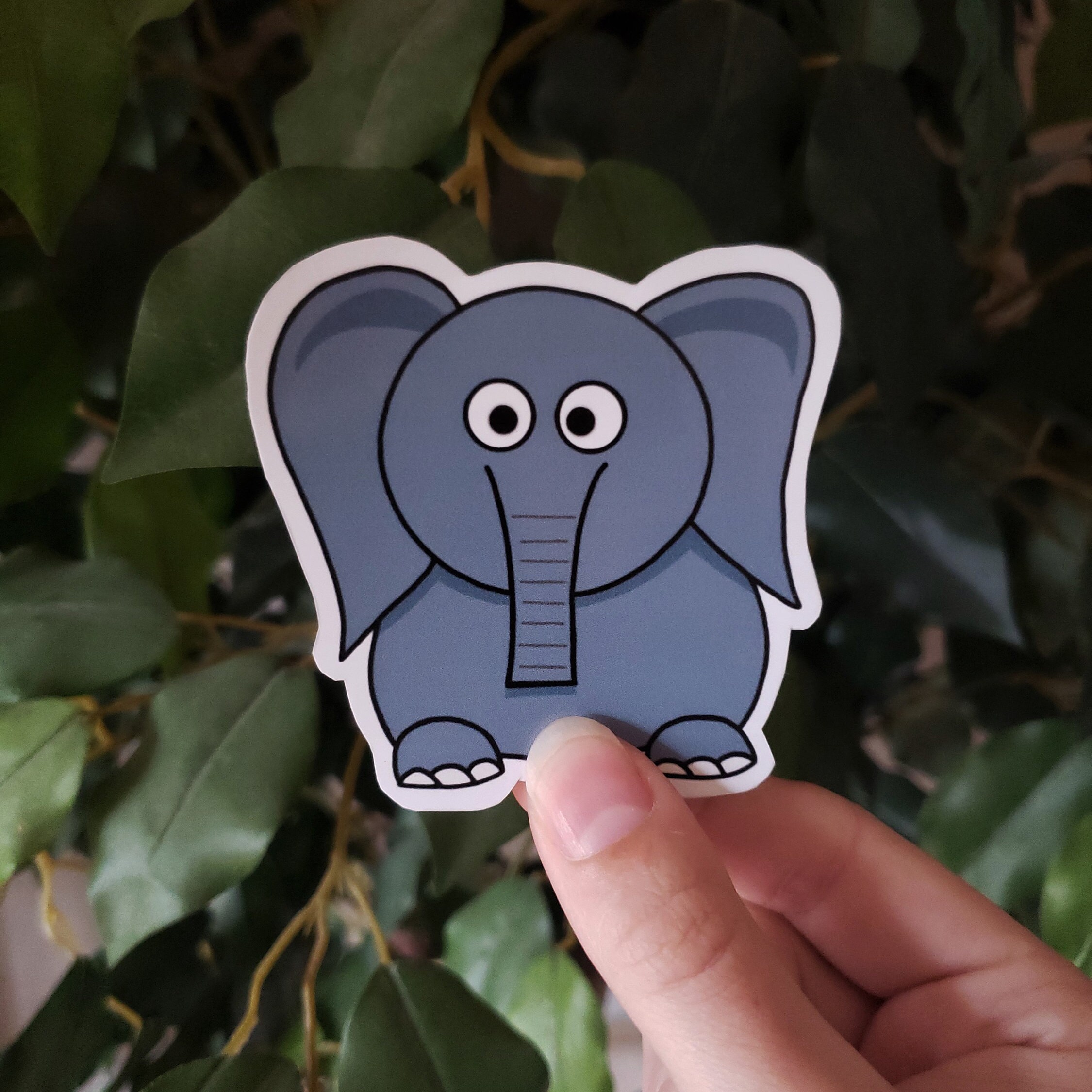 Cute Elephant Cartoon Sticker | Made With Waterproof Vinyl for Laptops ...