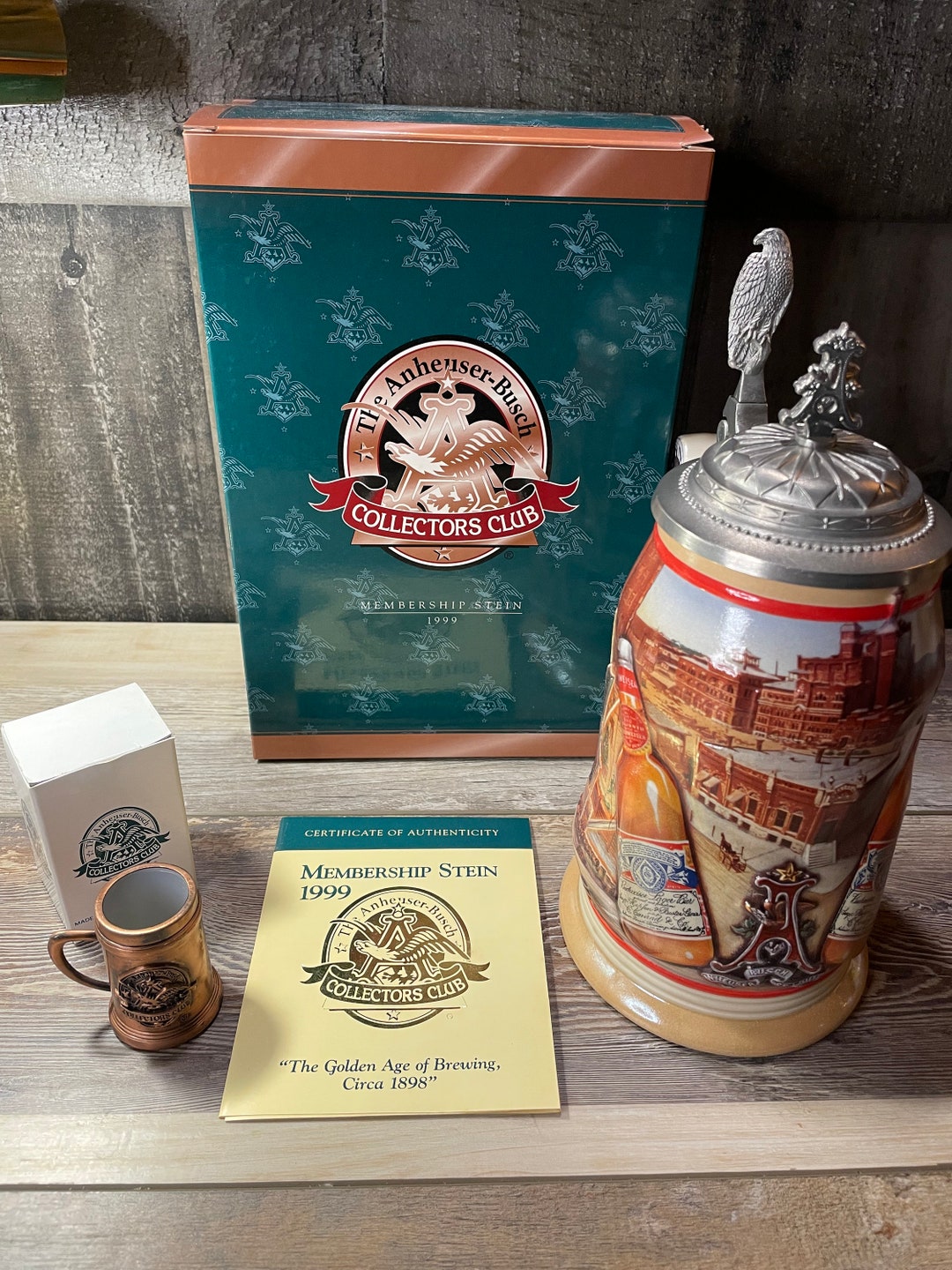 1999 Anheuser Busch Collectors Club Membership Stein -the Golden Age of ...