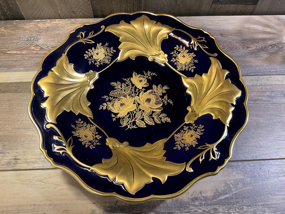 Vintage Weimar Porzellan -large Decorative Plate -echt Weimar-kobalt ...