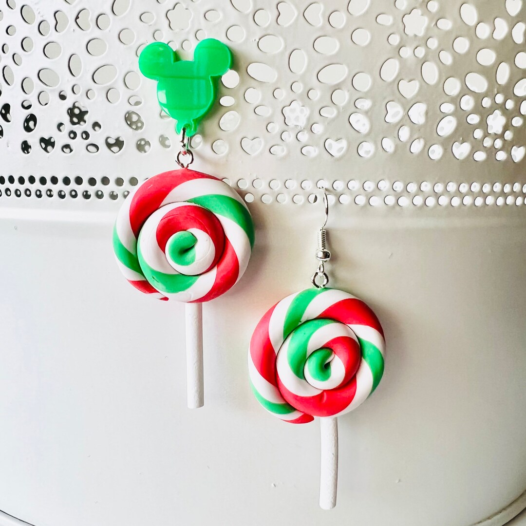 Holiday Lollipop Earrings. Disney Snack Jewelry. Red and Green. Candy ...