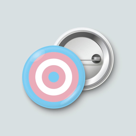 LGBTQ Circular Trans Pride Flag Pin-back Button Circle | Etsy
