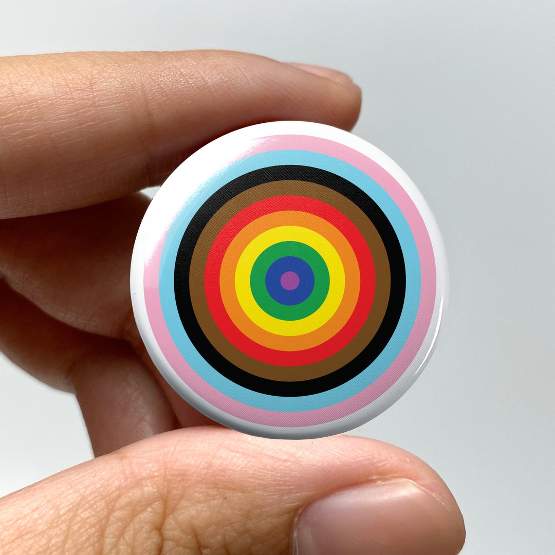 LGBTQ Circular Progress Rainbow Pride Flag Pin-back Button - Etsy