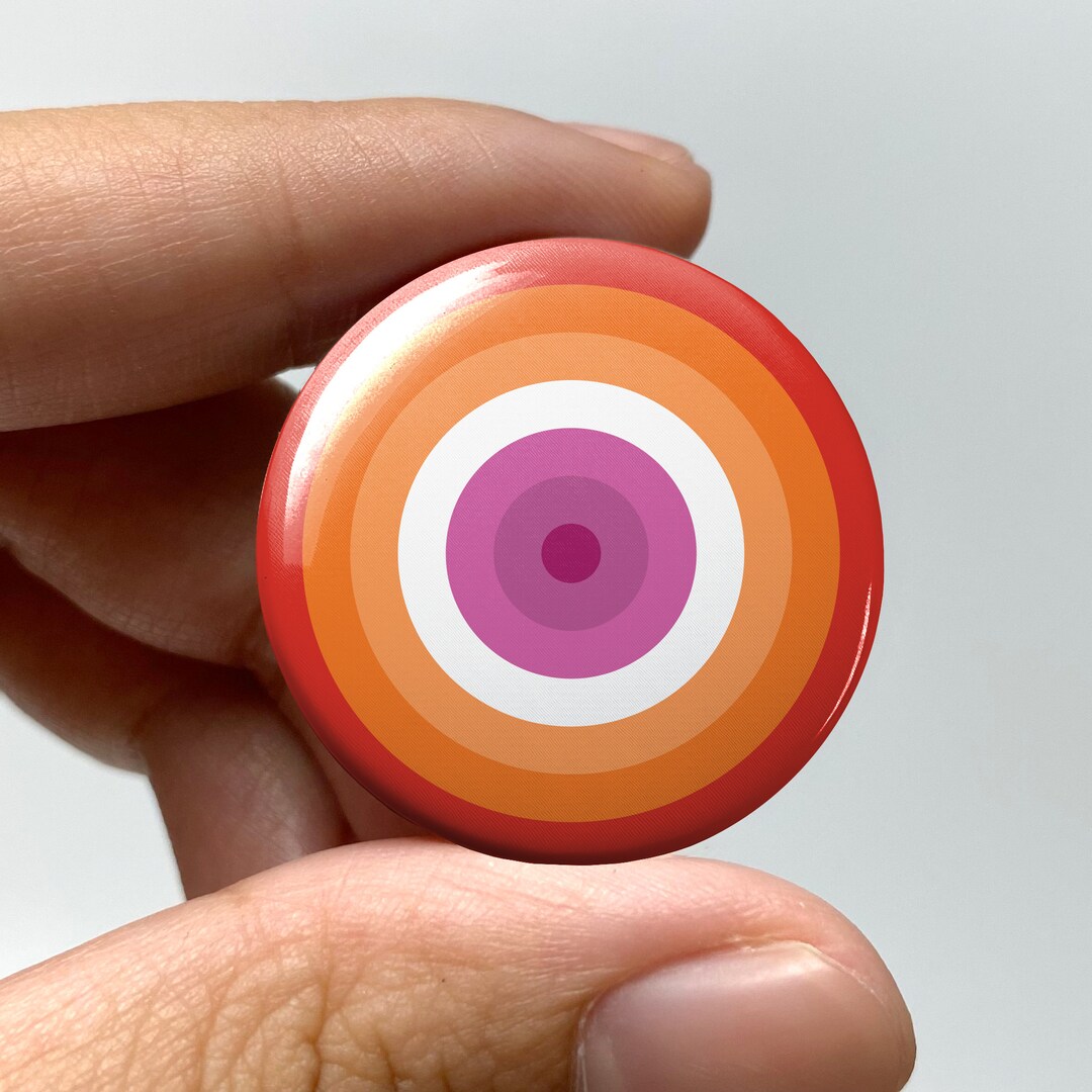 LGBTQ Circular Lesbian Pride Flag Pin-back Button - Etsy