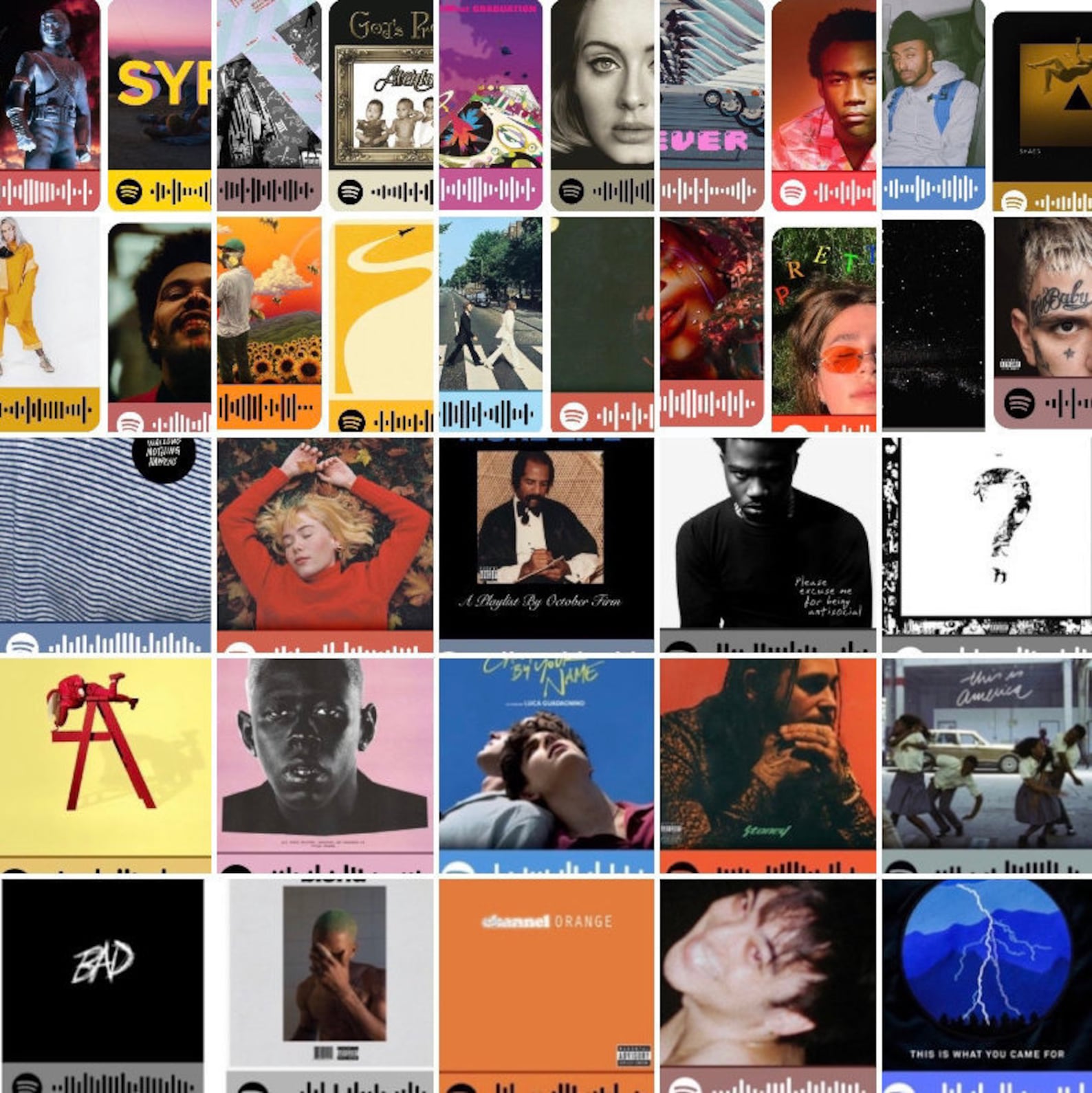 Spotify Codes Wall Collage/photo Wall - Etsy