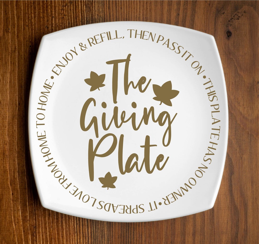 The Giving Plate Vinyl Decal - Thanksgiving Decor, Neighbor Gifts, the ...