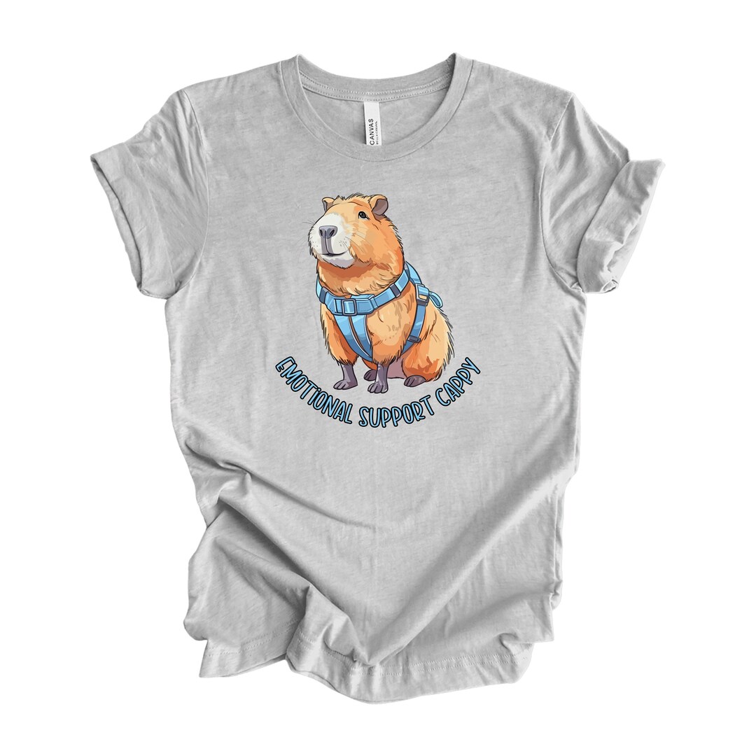 Emotional Support Cappy Tee, Capybara Wearing an Emotional Support Pet ...