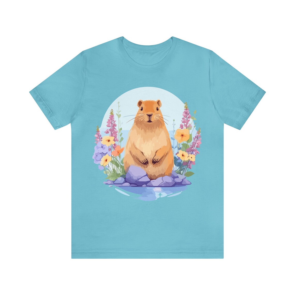 Floral Capybara T-shirt, Cappy Tee, Capybara Lover Gift - Etsy