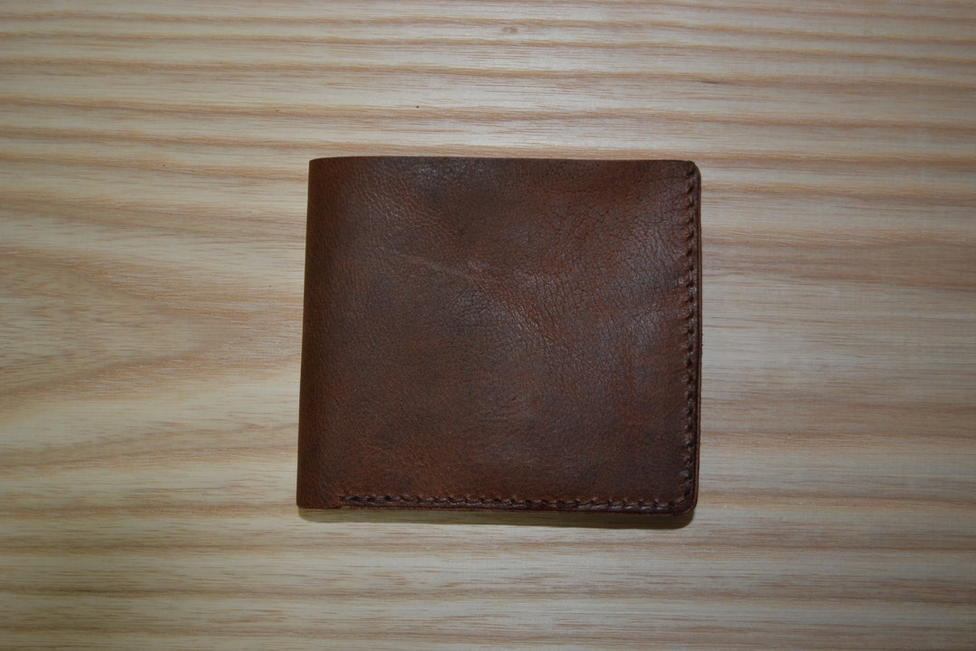Slim Old-fashioned Leather Bifold Wallet Bifold Billfold - Etsy