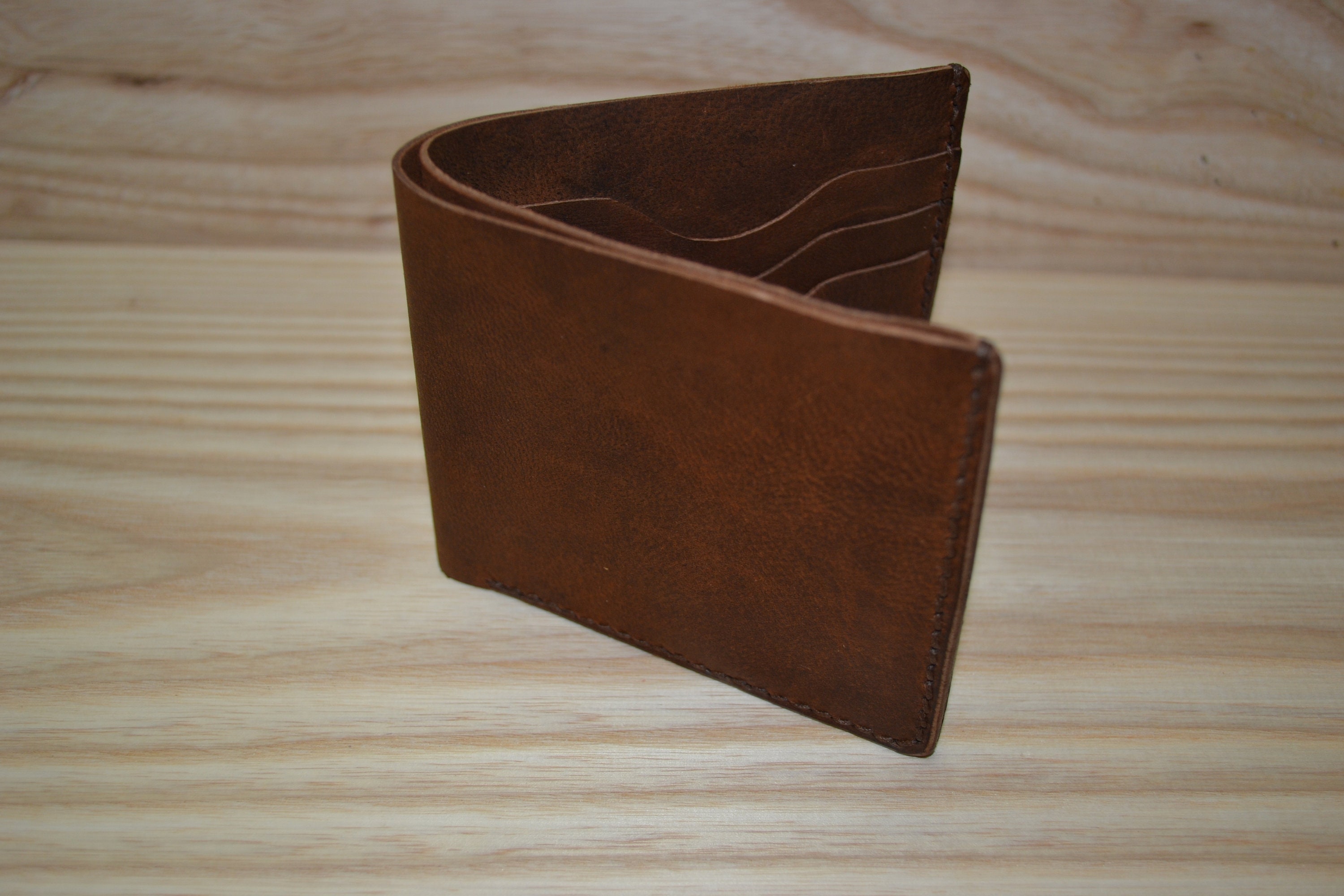 Slim Old-fashioned Leather Bifold Wallet Bifold Billfold - Etsy