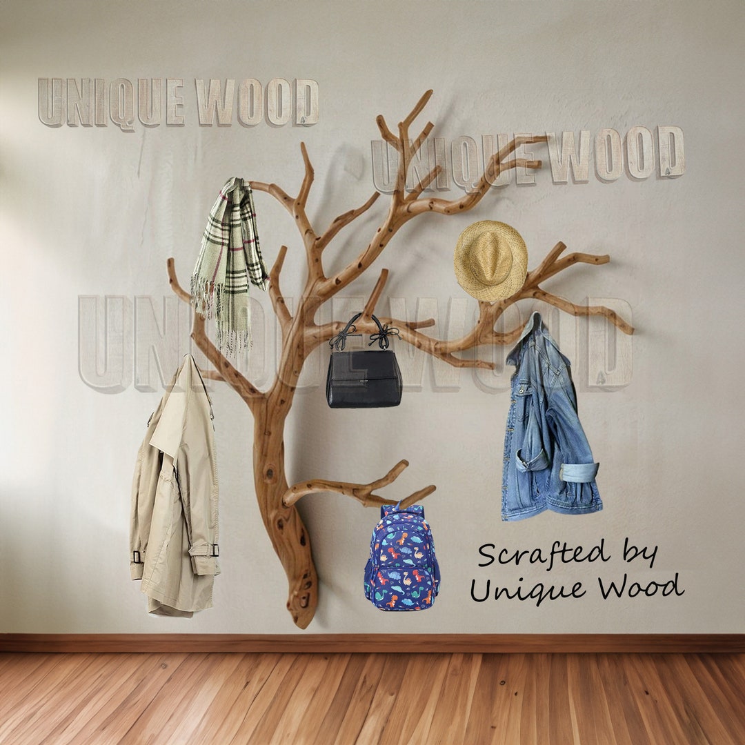 Coat Rack Tree Branch Standing Clothing Rack Wall Mount Driftwood Coat ...