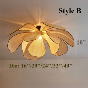 Rattan Flower Pendant Light Chandelier Lighting Woven Lamp Shade Living ...
