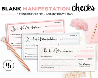 Manifestation Checks Printable Law of Attraction - Etsy
