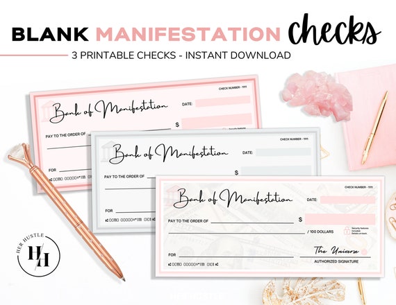 Printable Manifestation Checks Law of Attraction Money - Etsy Hong Kong