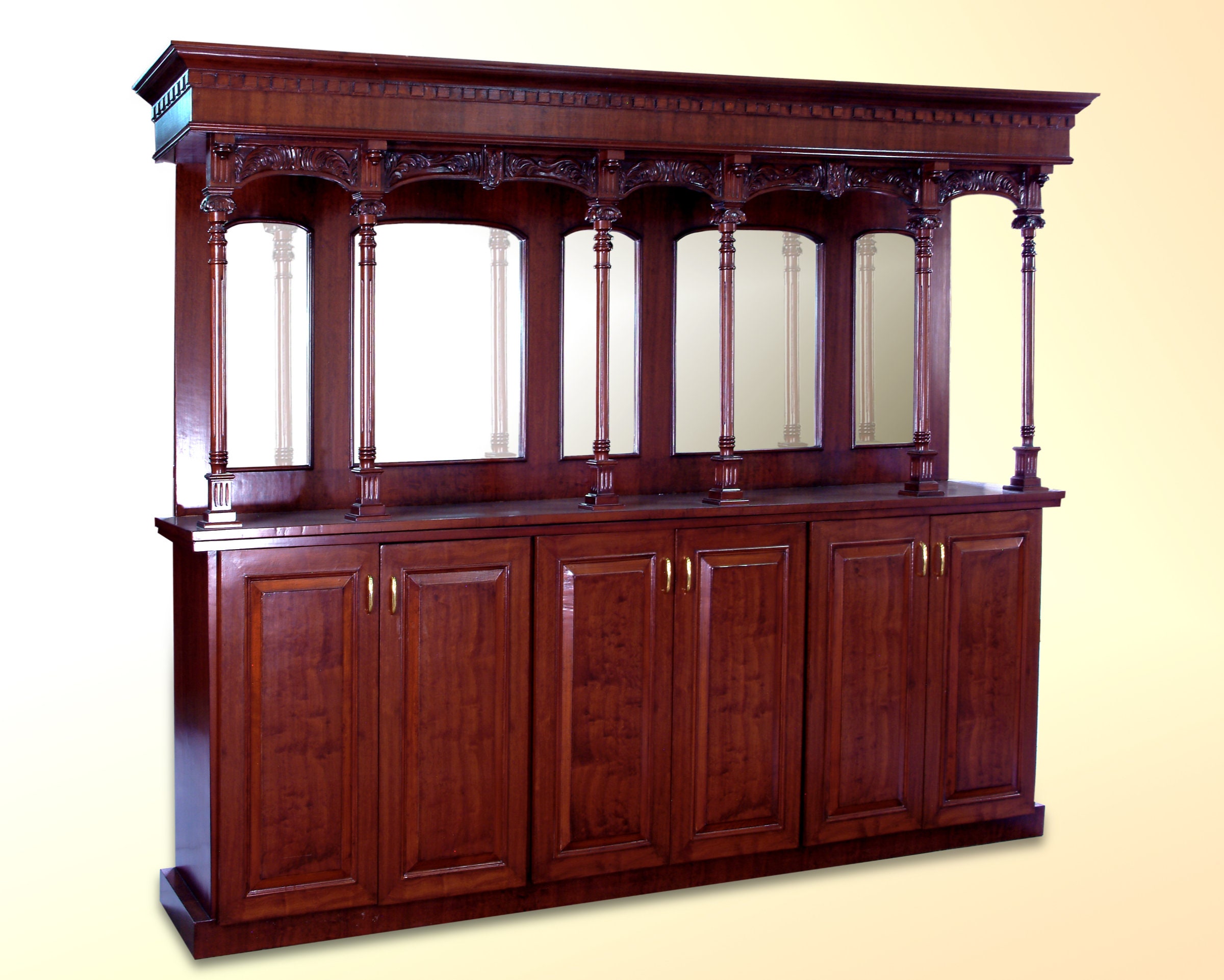 9 Ft Maple With Mahogany Finish Cocktail Bar - Custom Bar - Bar 129MA ...